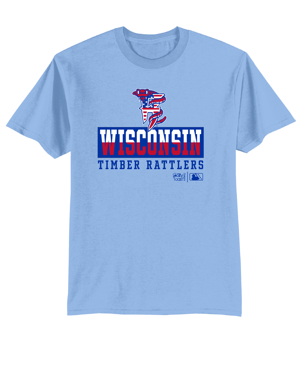 Timber Rattlers Freedom Wear Lt. Blue 4th of July Tee – Wisconsin ...