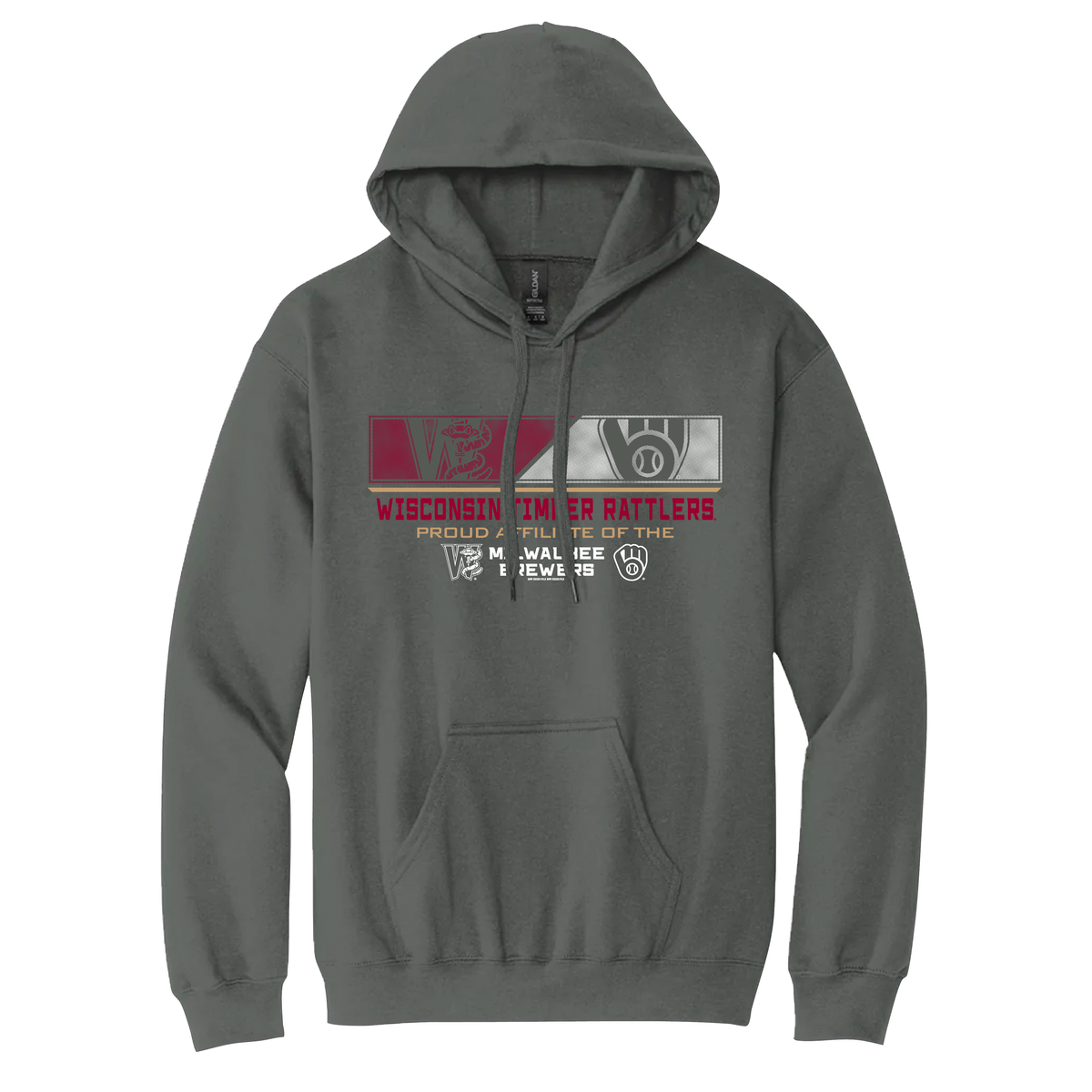 Timber Rattlers x Milwaukee Brewers Charcoal Splitshot Affiliate Hood ...